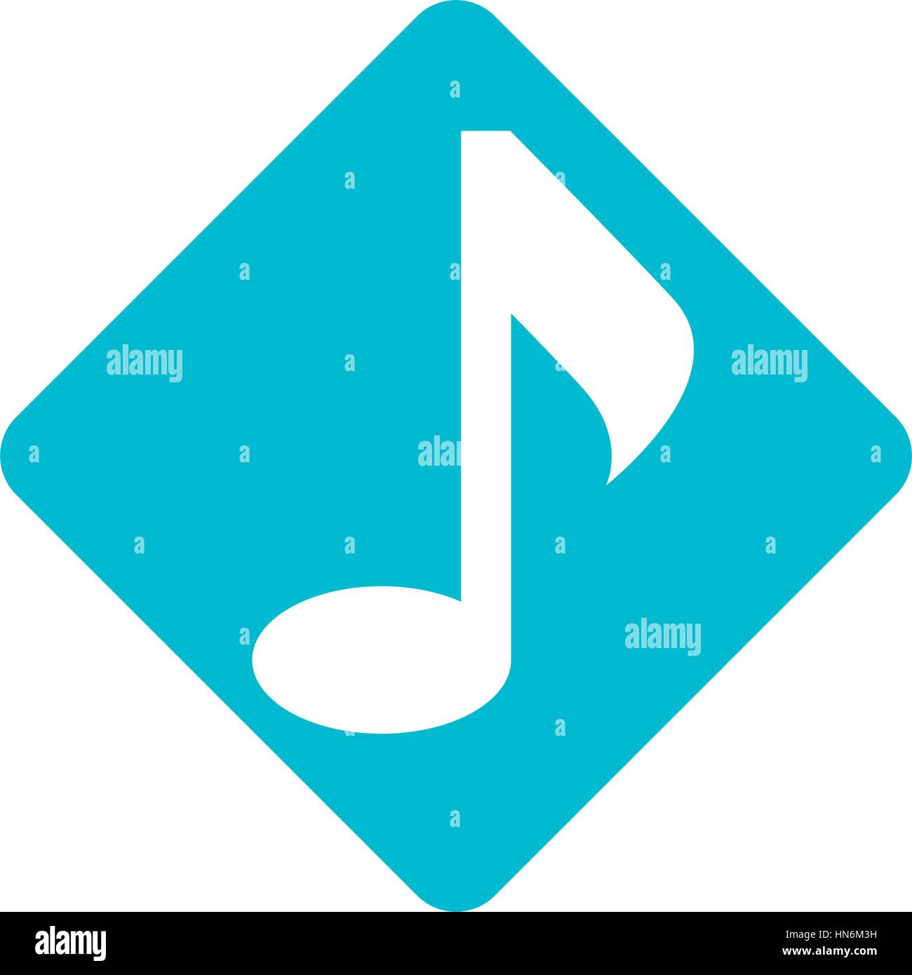 color silhouette square with sign eighth note vector illustration Stock ...