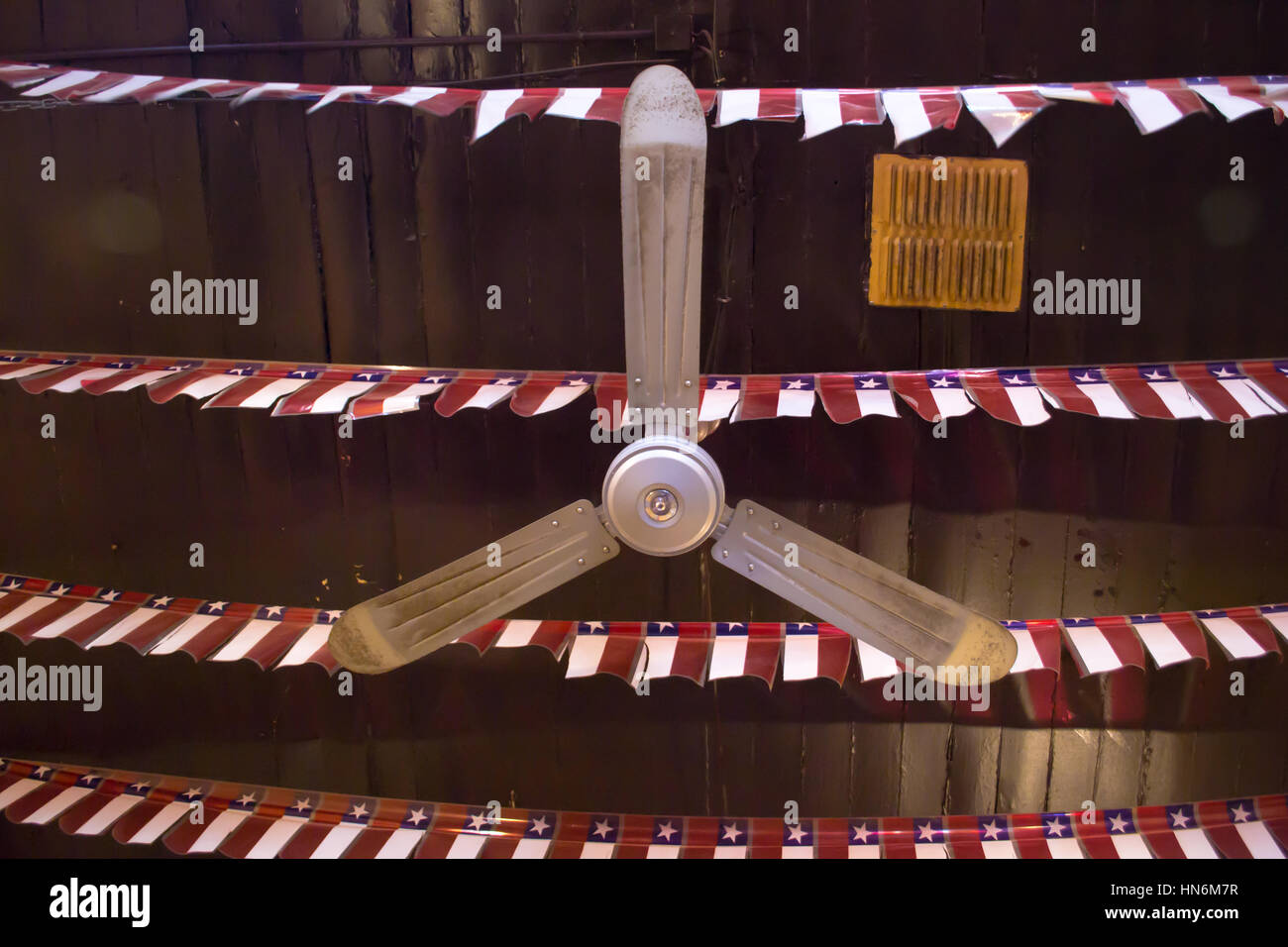 View of a roof fan in a chilean restaurant Stock Photo - Alamy