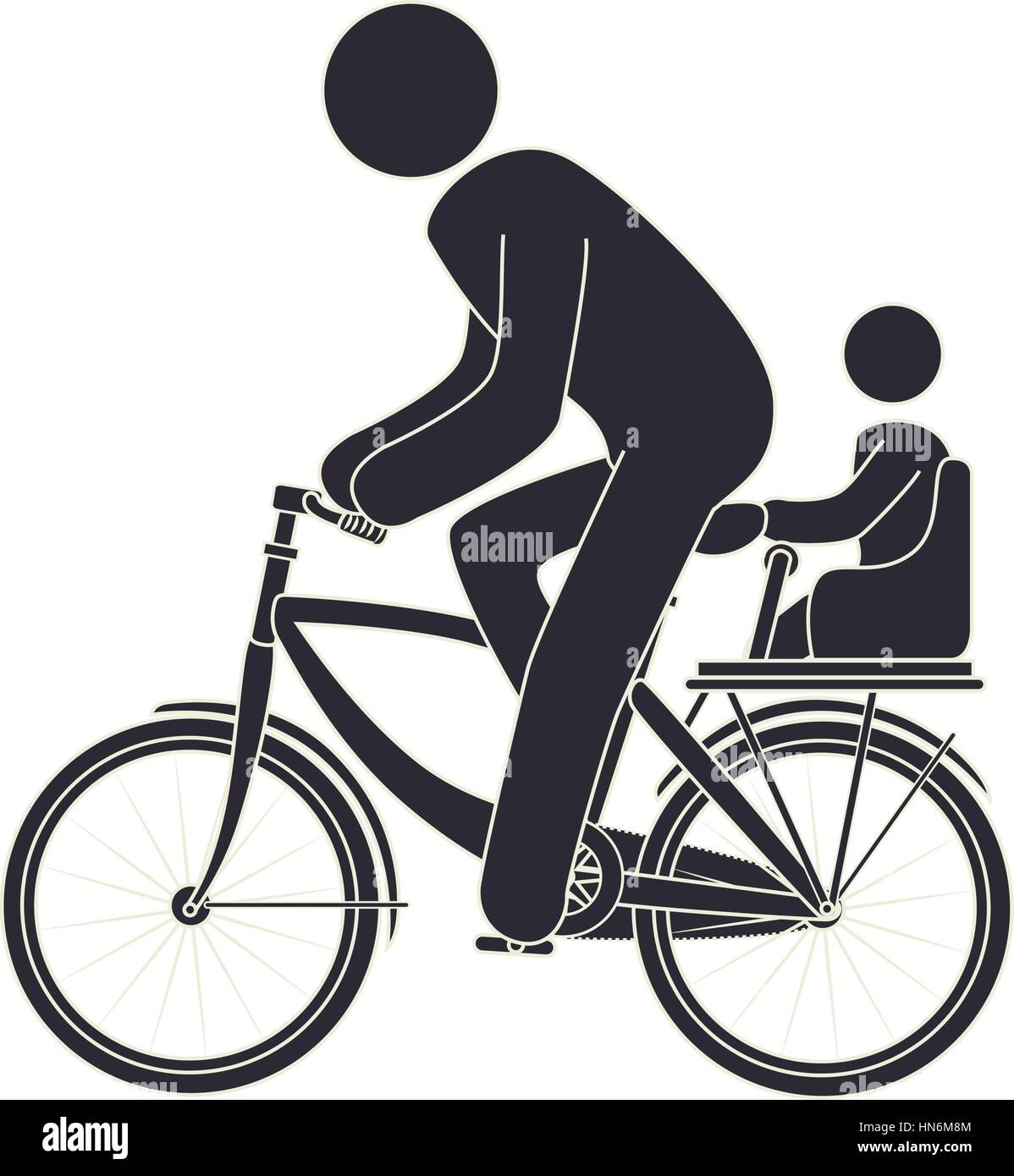 human figure riding bike vector illustration design Stock Vector Image ...