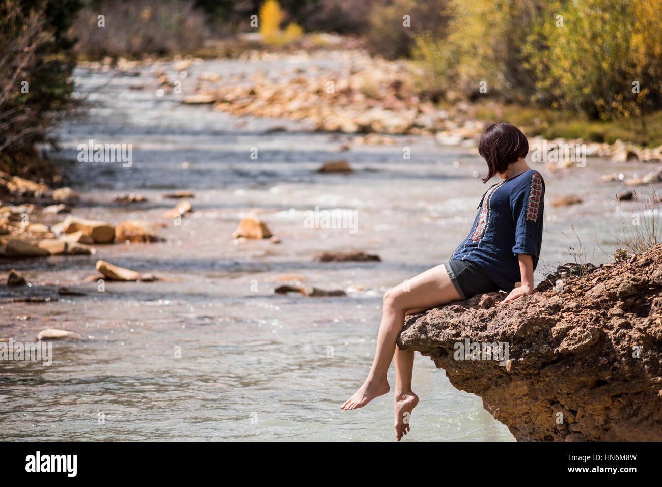 Dipping foot in water hi-res stock photography and images - Alamy