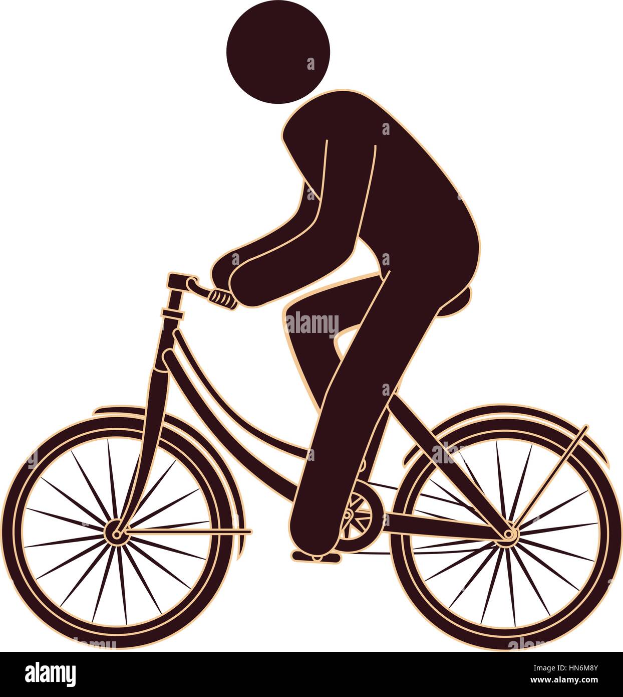 human figure riding bike vector illustration design Stock Vector Image ...