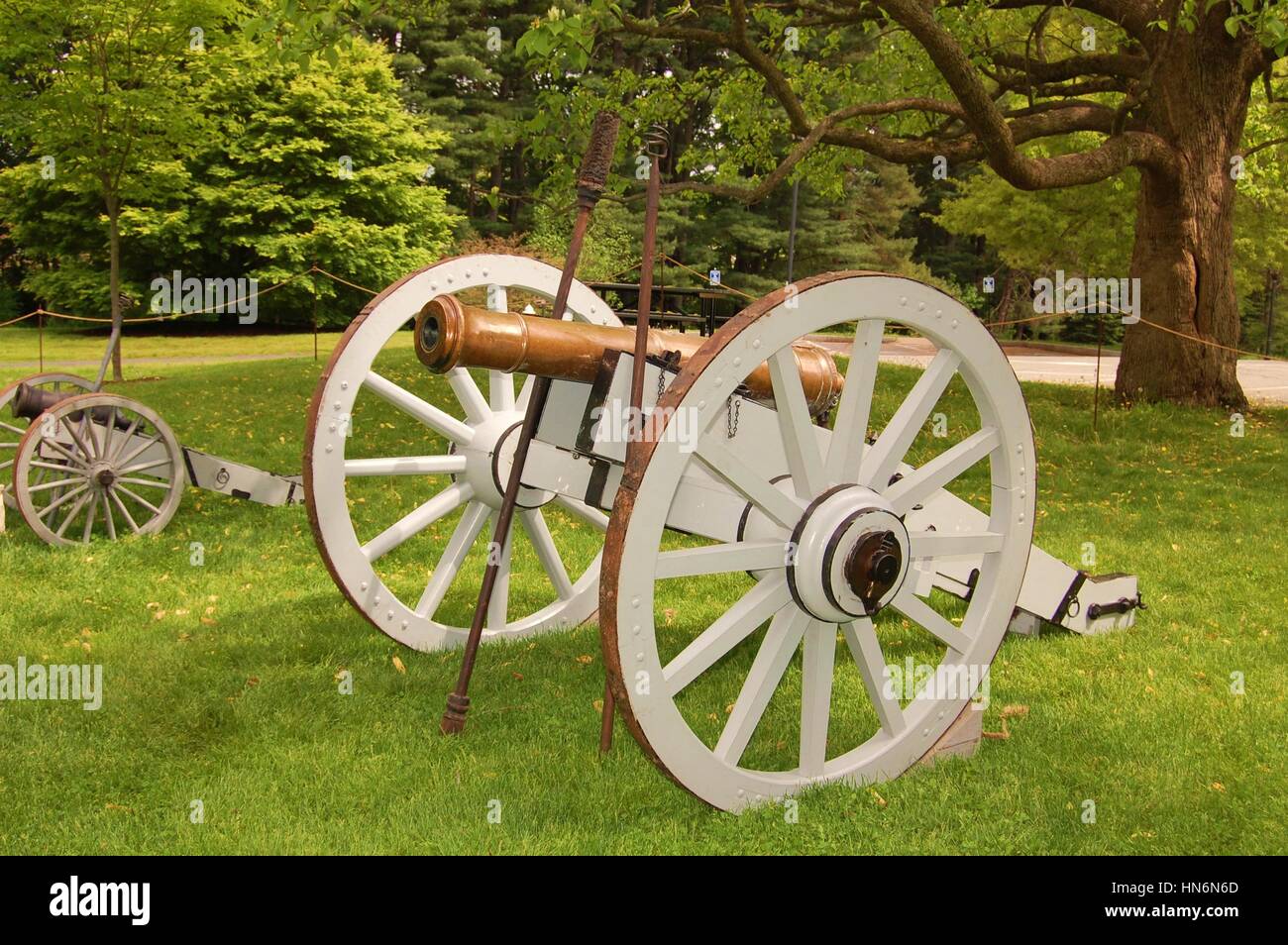 American War of Independence,6 pounder brass cannon, reproduction Stock ...