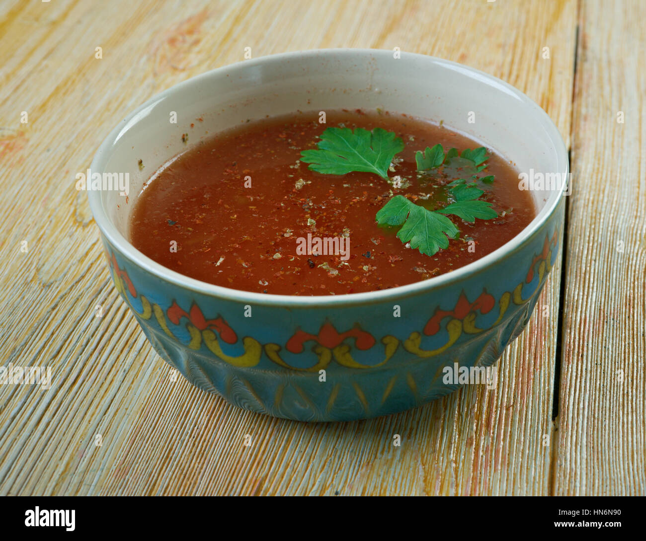 Sherba - Libyan lamb tomato soup. Middle Eastern cuisine Stock Photo ...