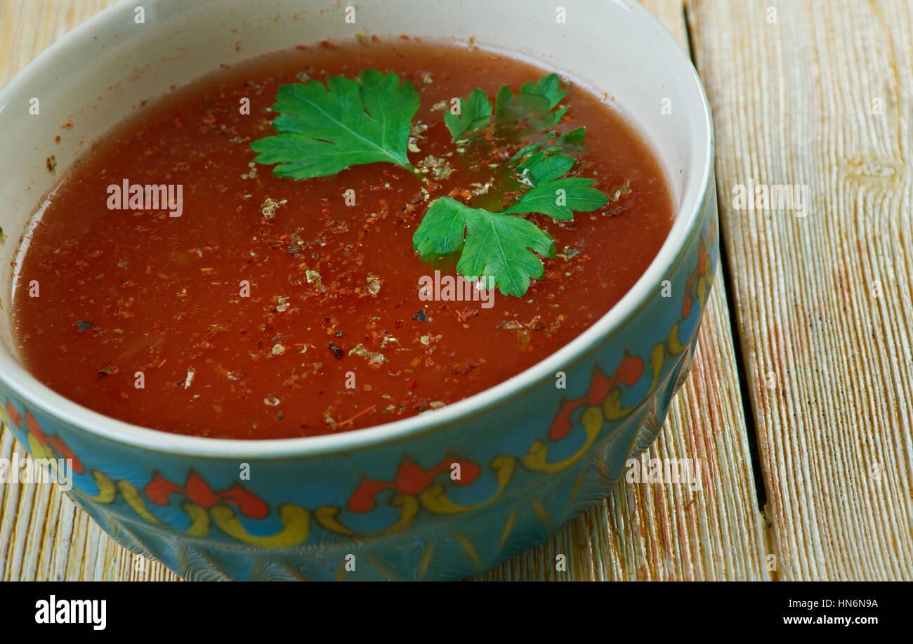 Sherba - Libyan lamb tomato soup. Middle Eastern cuisine Stock Photo ...