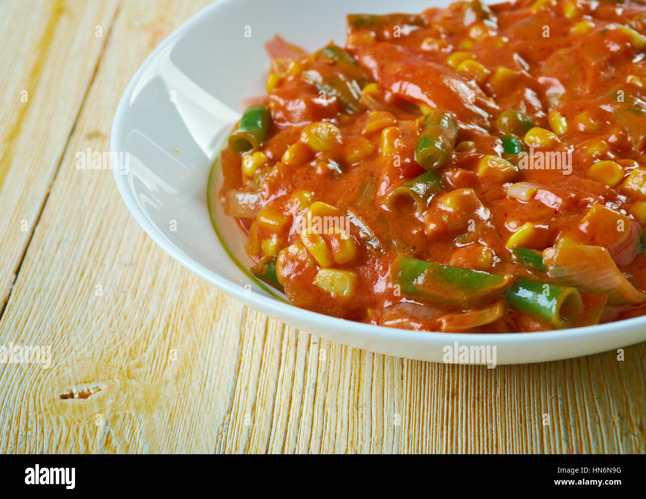 Corn Capsicum Masala Recipe - Side Dish For Chapati,Pulao Stock Photo ...