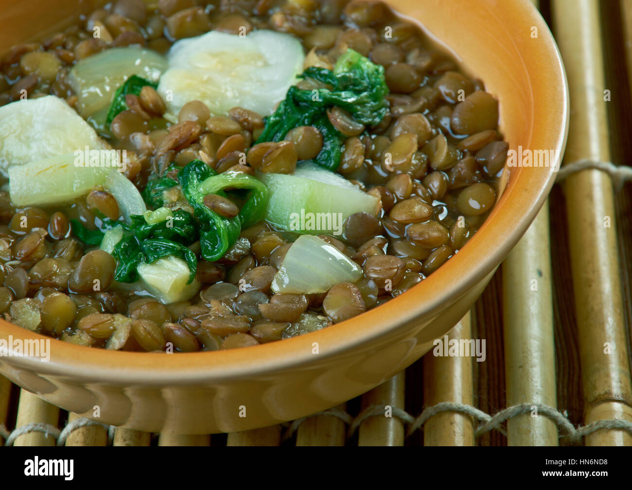 Adas Bil Hamod - Lebanese Lentil Lemon Soup Stock Photo - Alamy