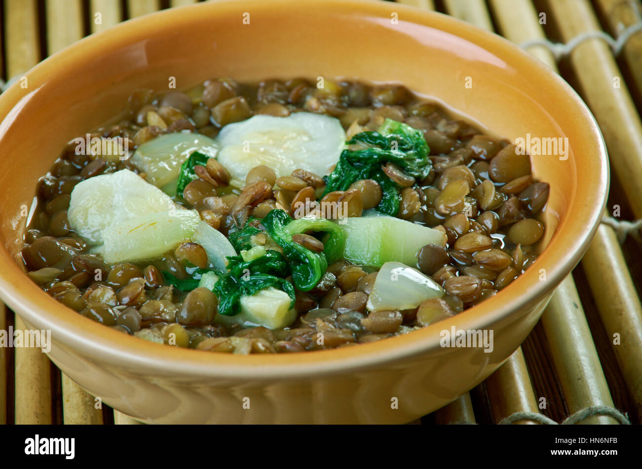 Adas Bil Hamod - Lebanese Lentil Lemon Soup Stock Photo - Alamy