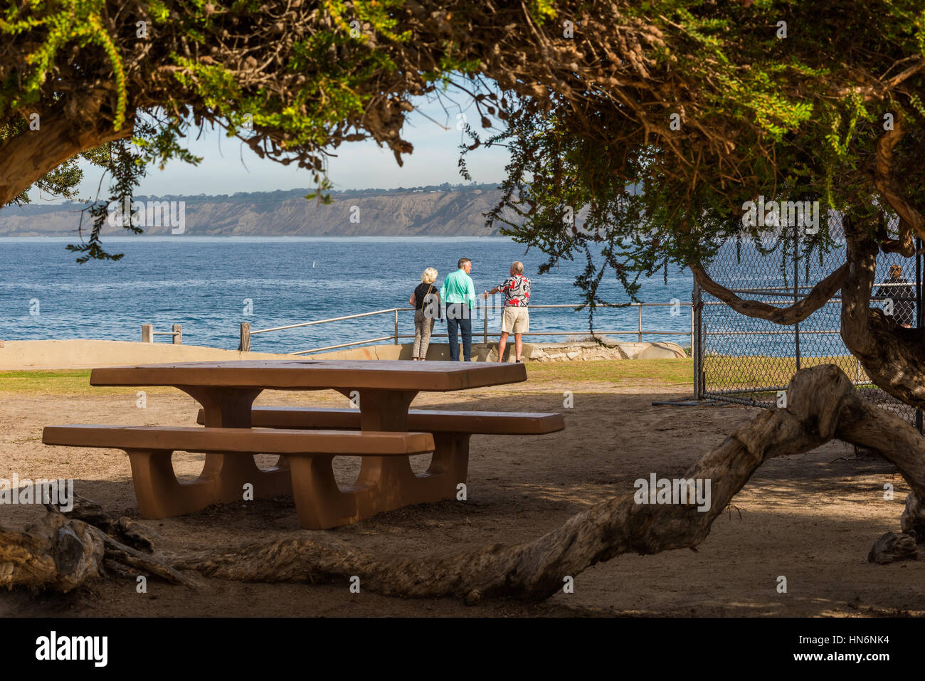 La Jolla, USA - December 7, 2015: Famous sea lion cove with people ...