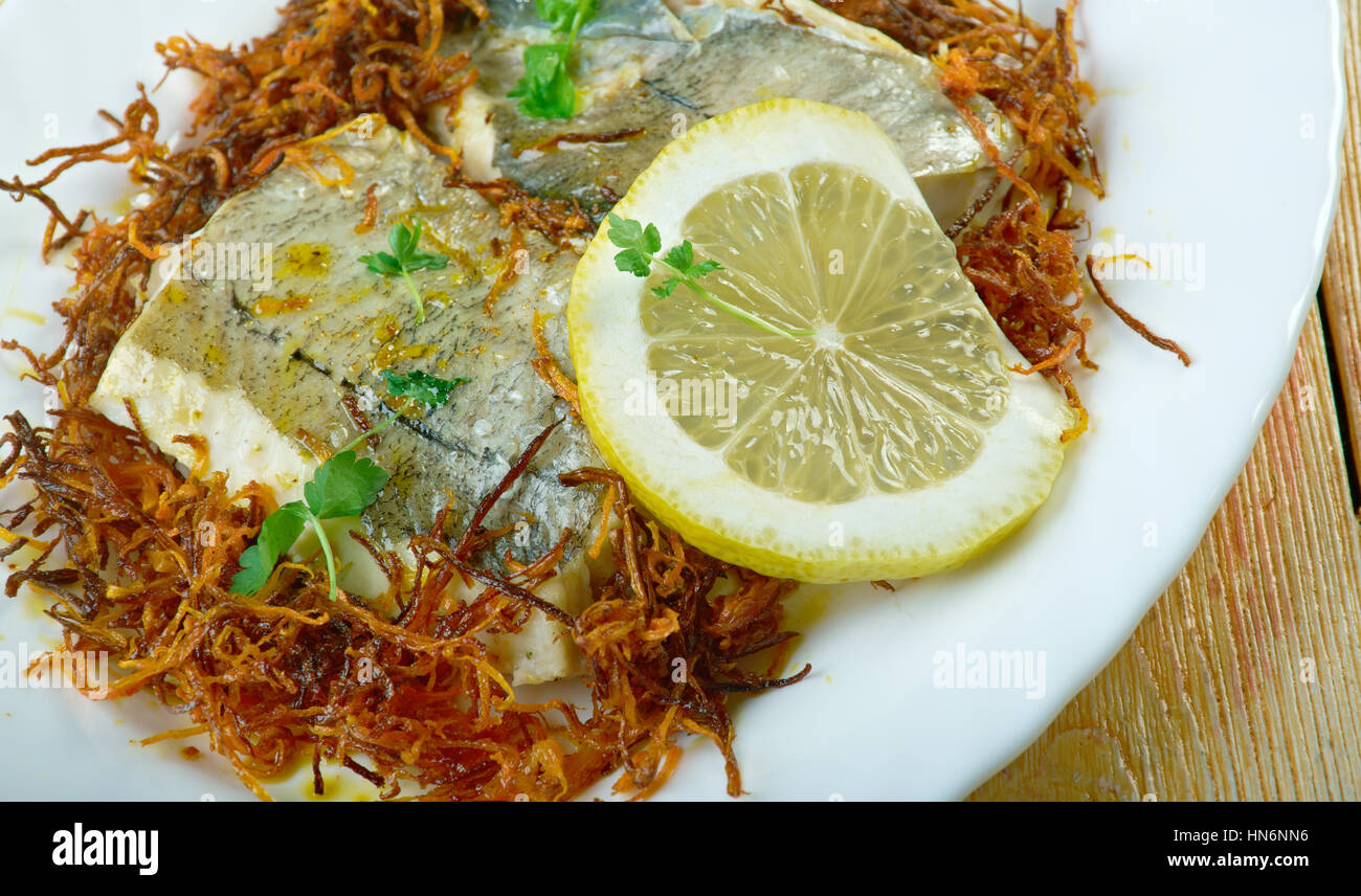 Hake with Bayonne Ham. Pan-fry hake steaks in a bit of olive oil; set ...