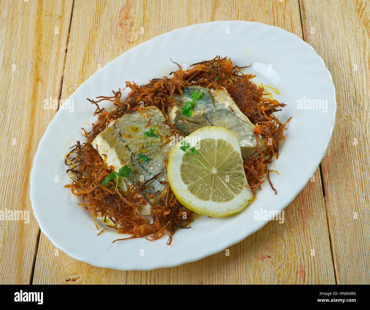 Hake with Bayonne Ham. Pan-fry hake steaks in a bit of olive oil; set ...