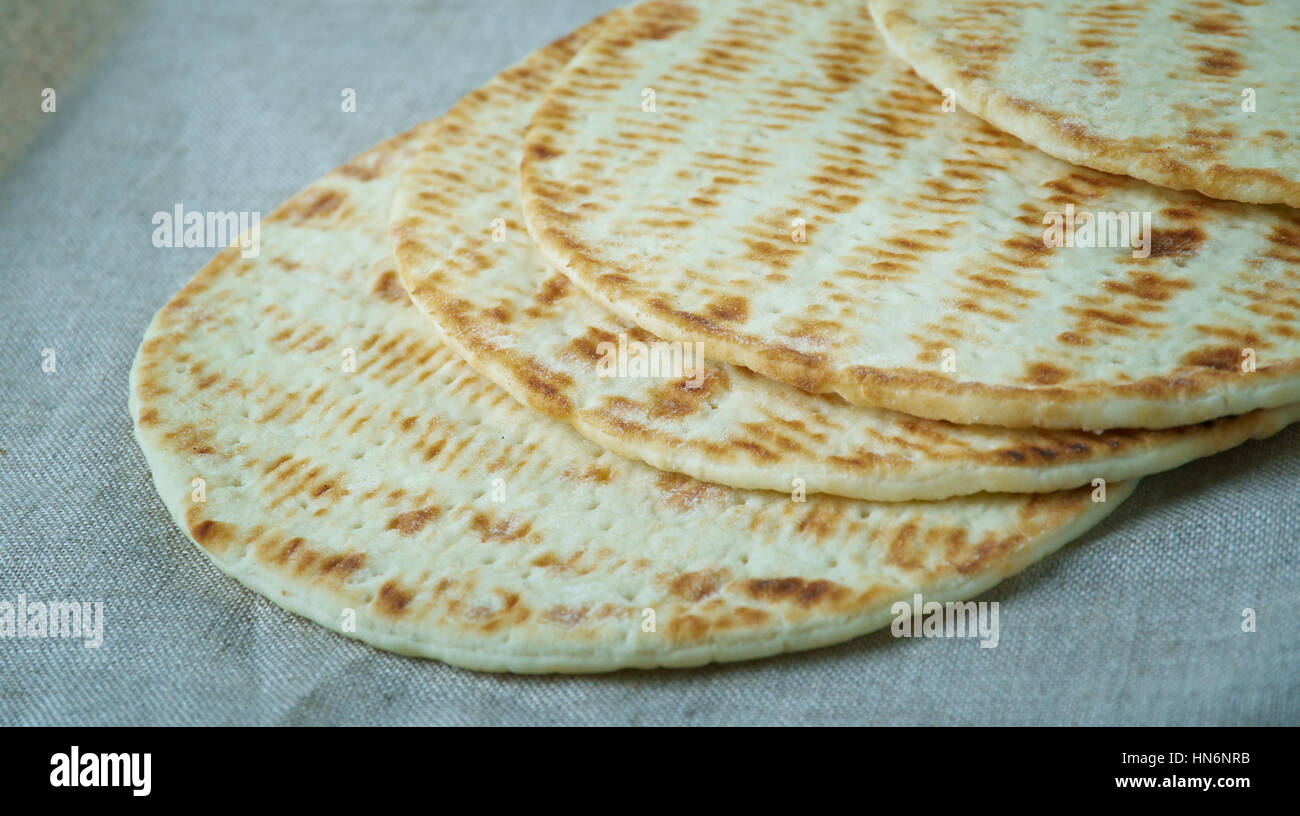 Flatkaka Icelandic unleavened rye flatbread Stock Photo - Alamy