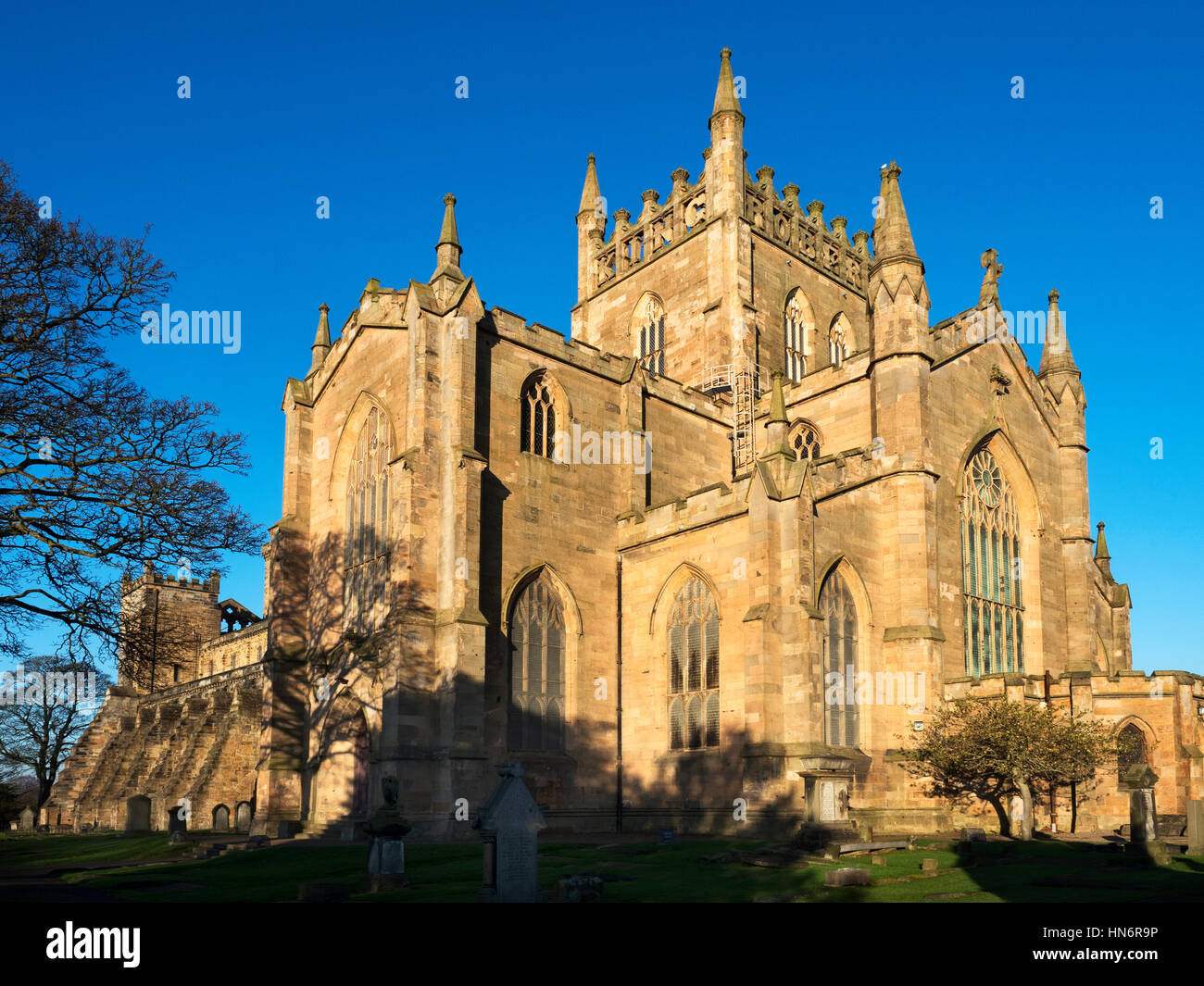 Abbey Church at Dunfermline Abbey with King Robert The Bruce Lettering ...