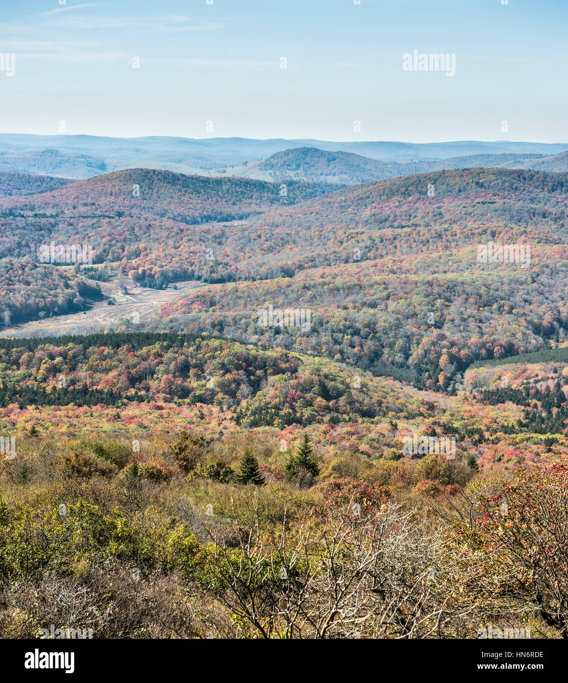 Appalachian mountain valley view in West Virginia from Spruce Knob ...