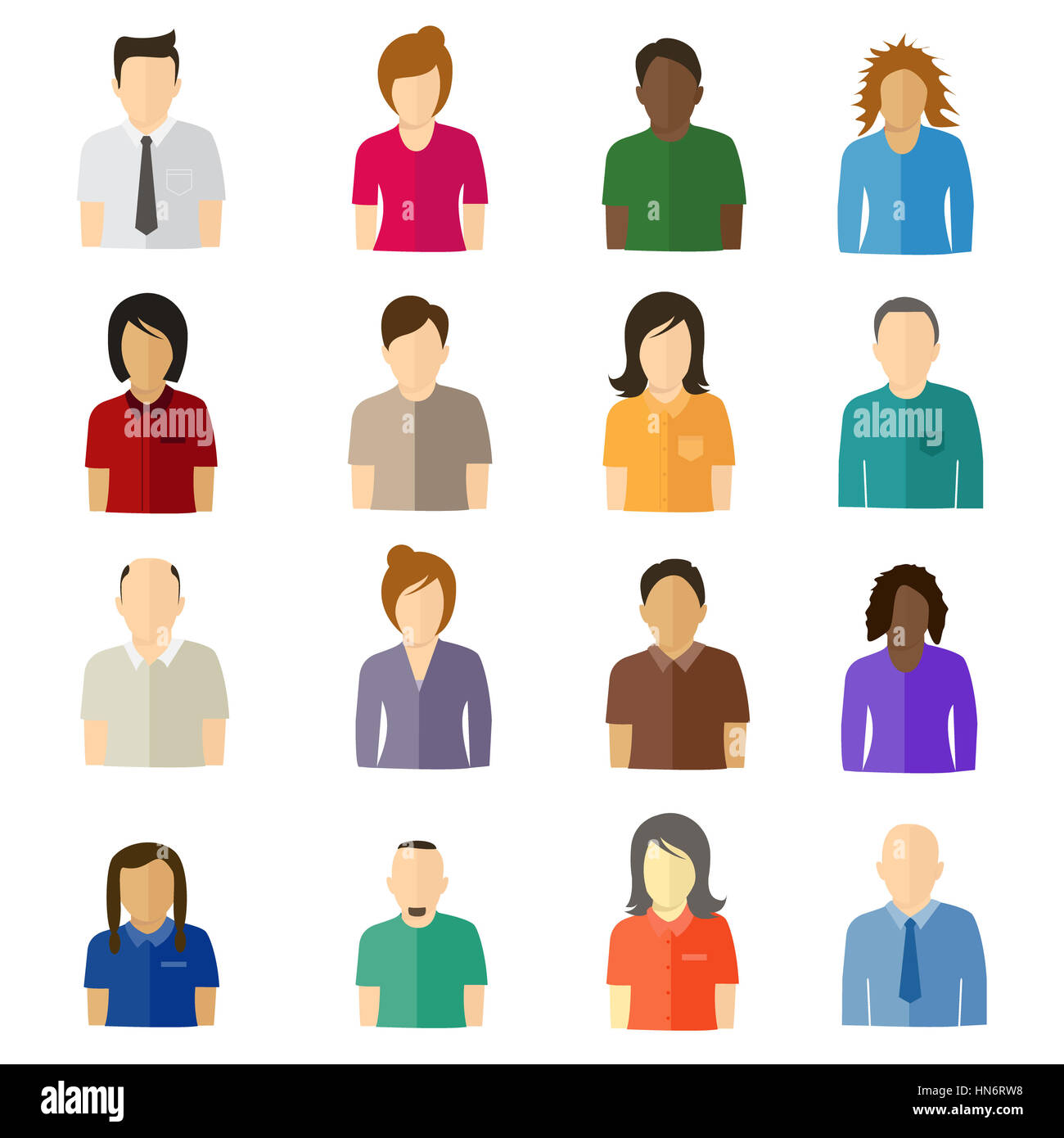 Minimalistic flat user icons 1 Stock Photo - Alamy