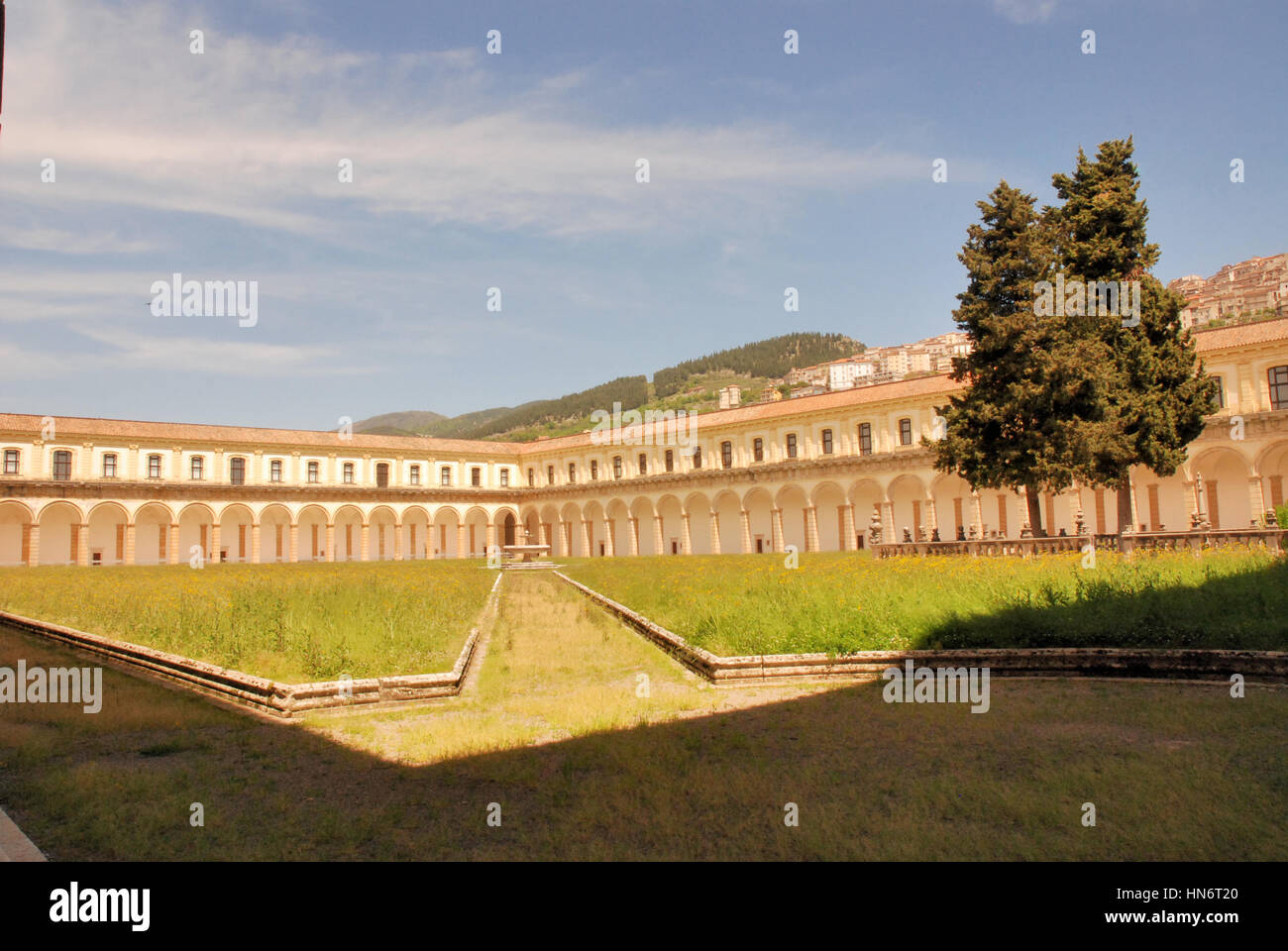 Perspective of the Padula Charterhouse. Campania. Italy Stock Photo - Alamy
