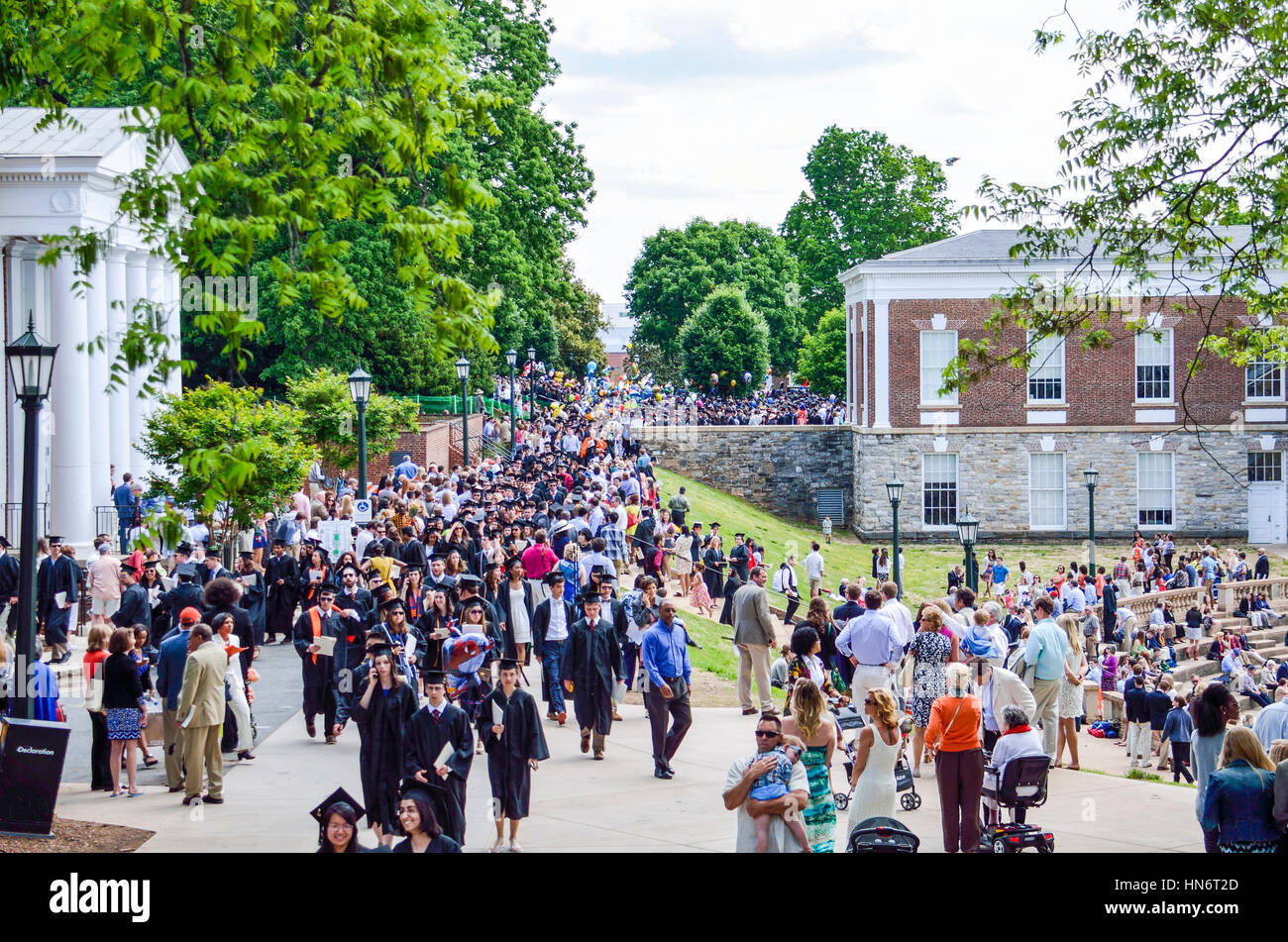 Charlottesville, USA - May 18, 2014: Crowd of people walking by ...
