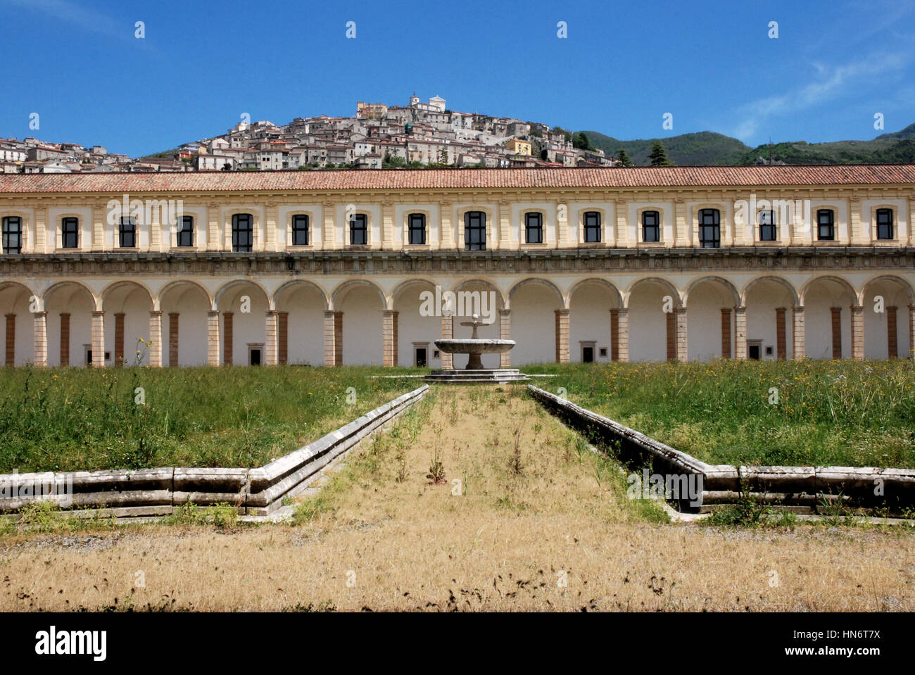 Perspective of the Padula Charterhouse. Campania. Italy Stock Photo - Alamy