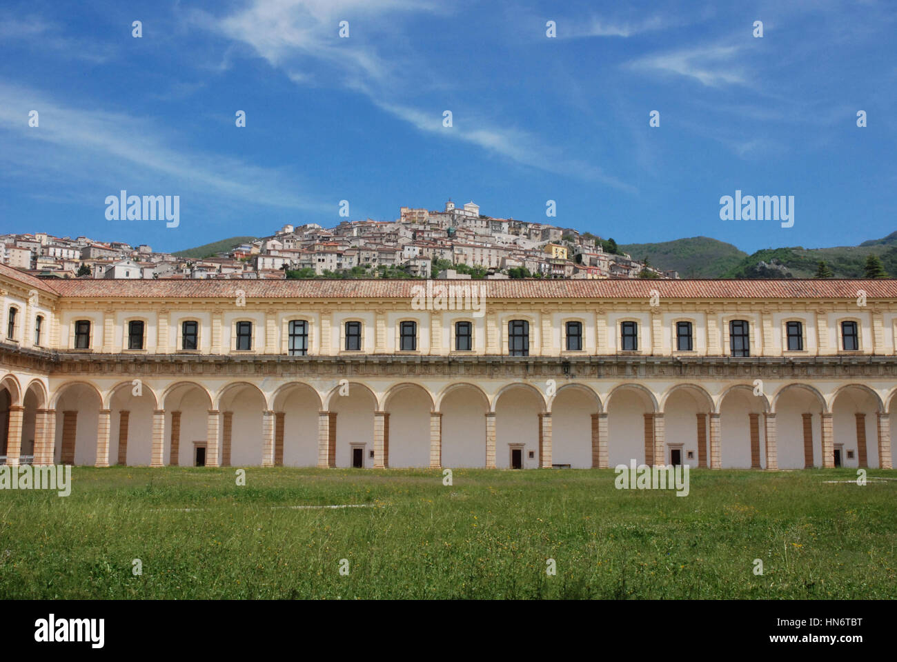 Perspective of the Padula Charterhouse. Campania. Italy Stock Photo - Alamy