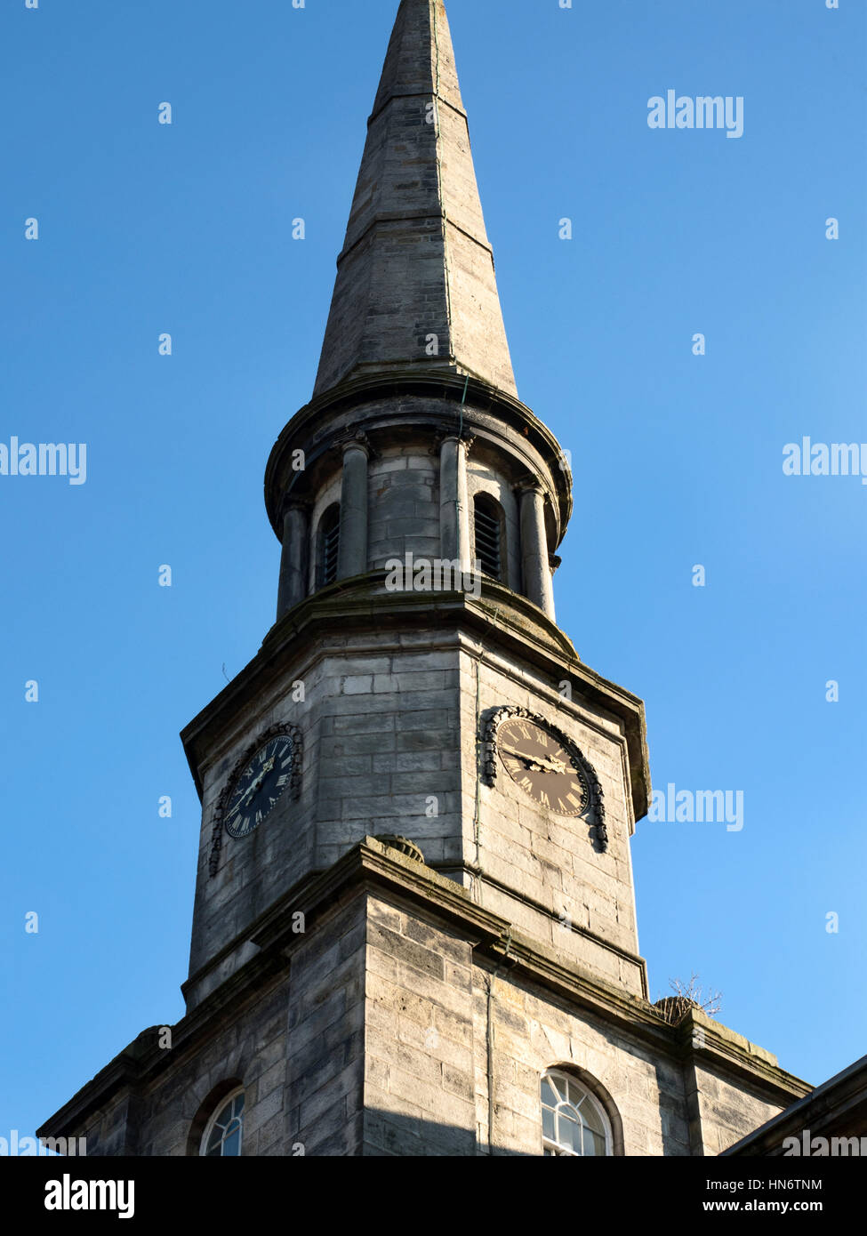 Clock Tower at the Old Guildhall and Linen Exchange on the High Street ...