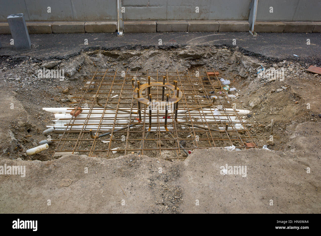 Reinforcing bars for foundation of gantry, Kunming, Yunnan, China Stock ...