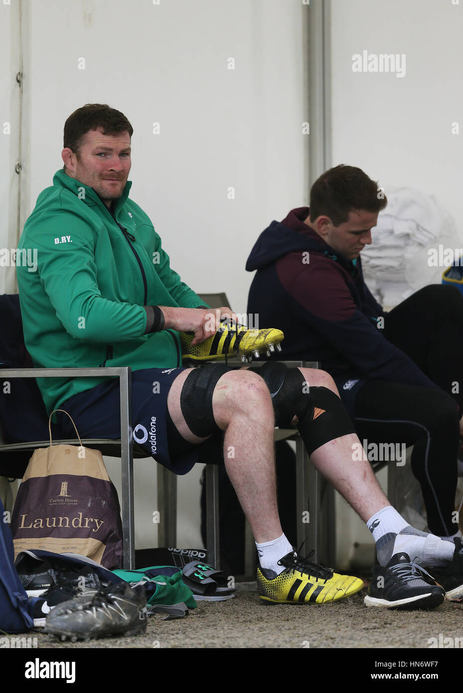 Ireland's Donnacha Ryan arrives for the training session at Carton ...