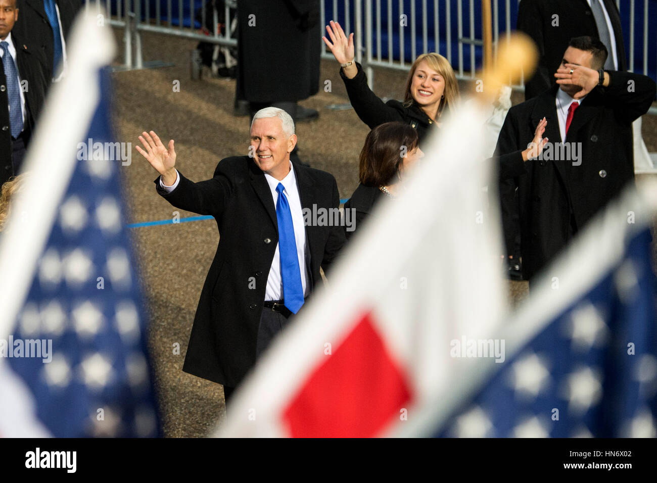 U.S. Vice President Mike Pence and his family arrive at the White House ...
