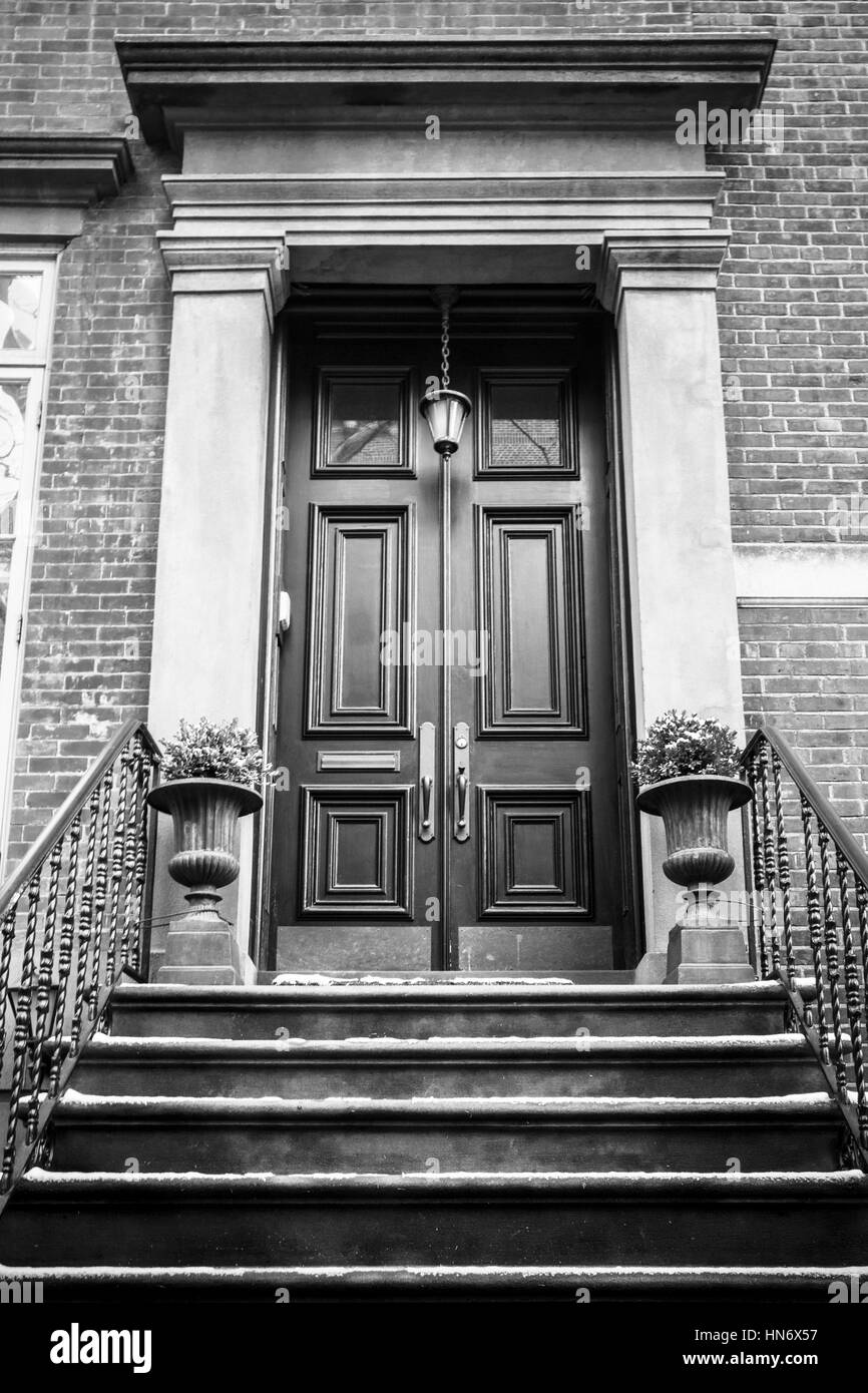 Typical Entrance door to a New York City apartment building residential ...