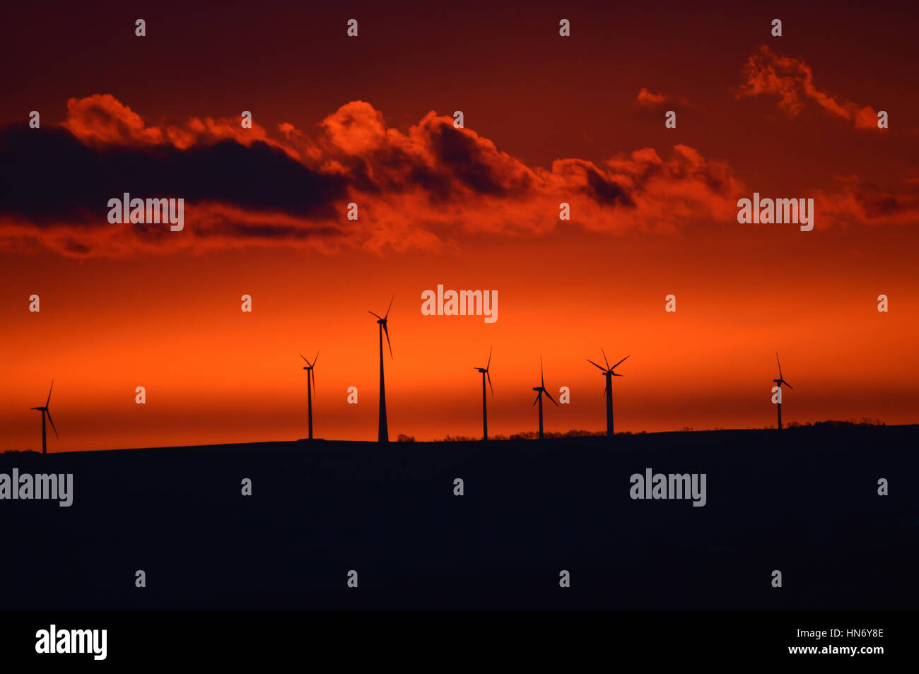 Windmill at early sunrise Stock Photo - Alamy