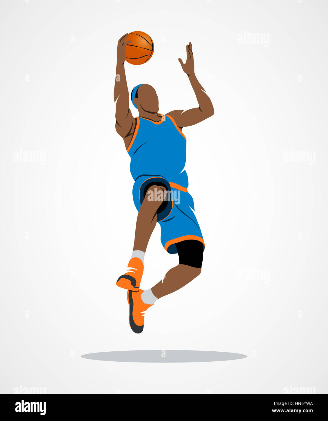 Abstract basketball player with ball on a white background. Photo ...