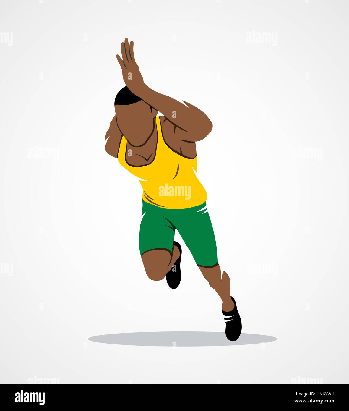 Runners on short distances sprinter on a white background. Photo ...