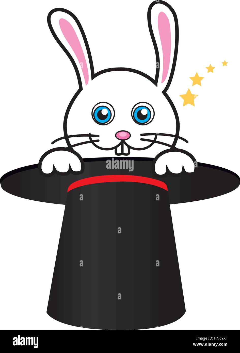 cute rabbit with magic hat vector illustration design Stock Vector ...