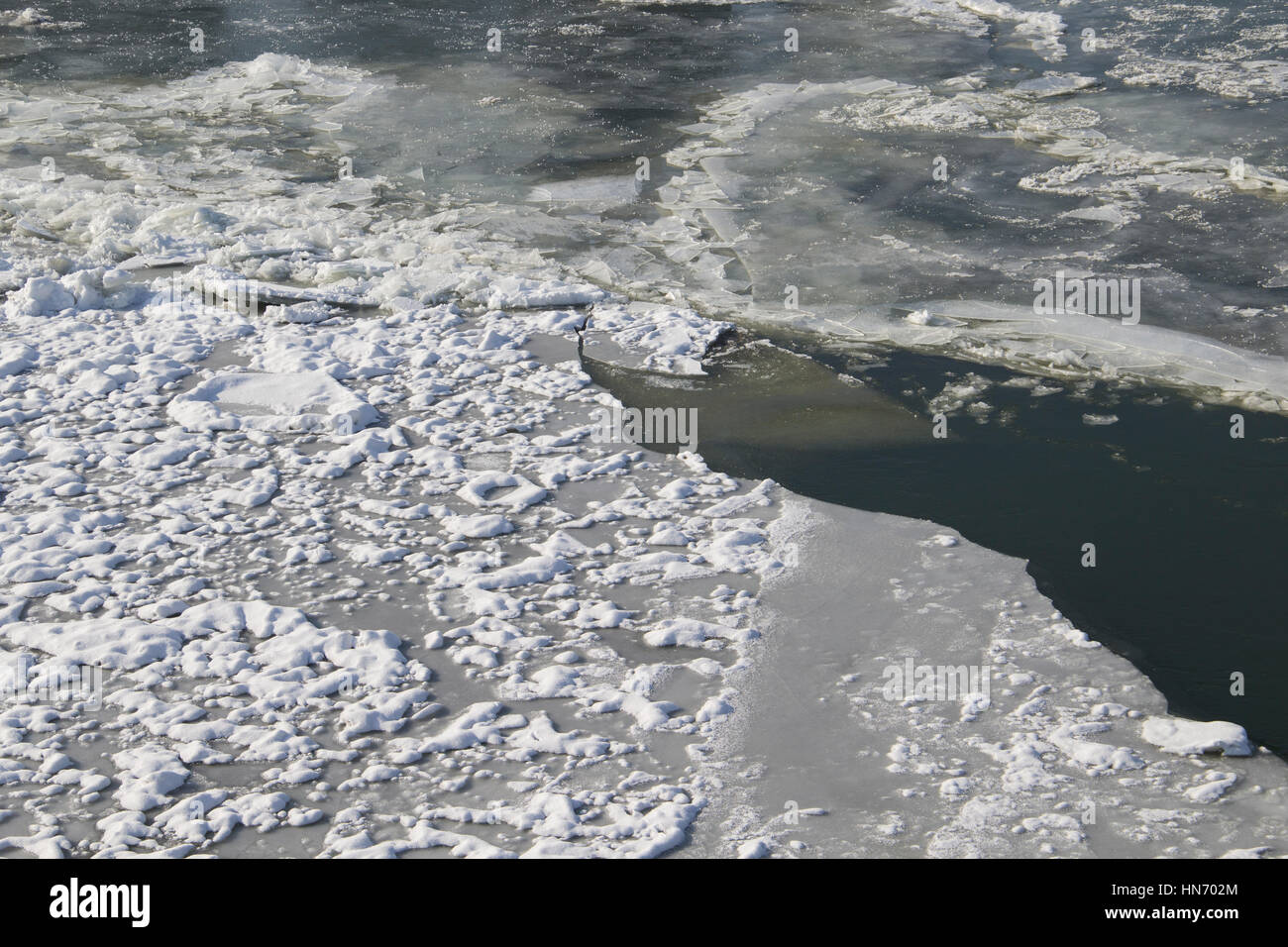 river covered in ice Stock Photo - Alamy