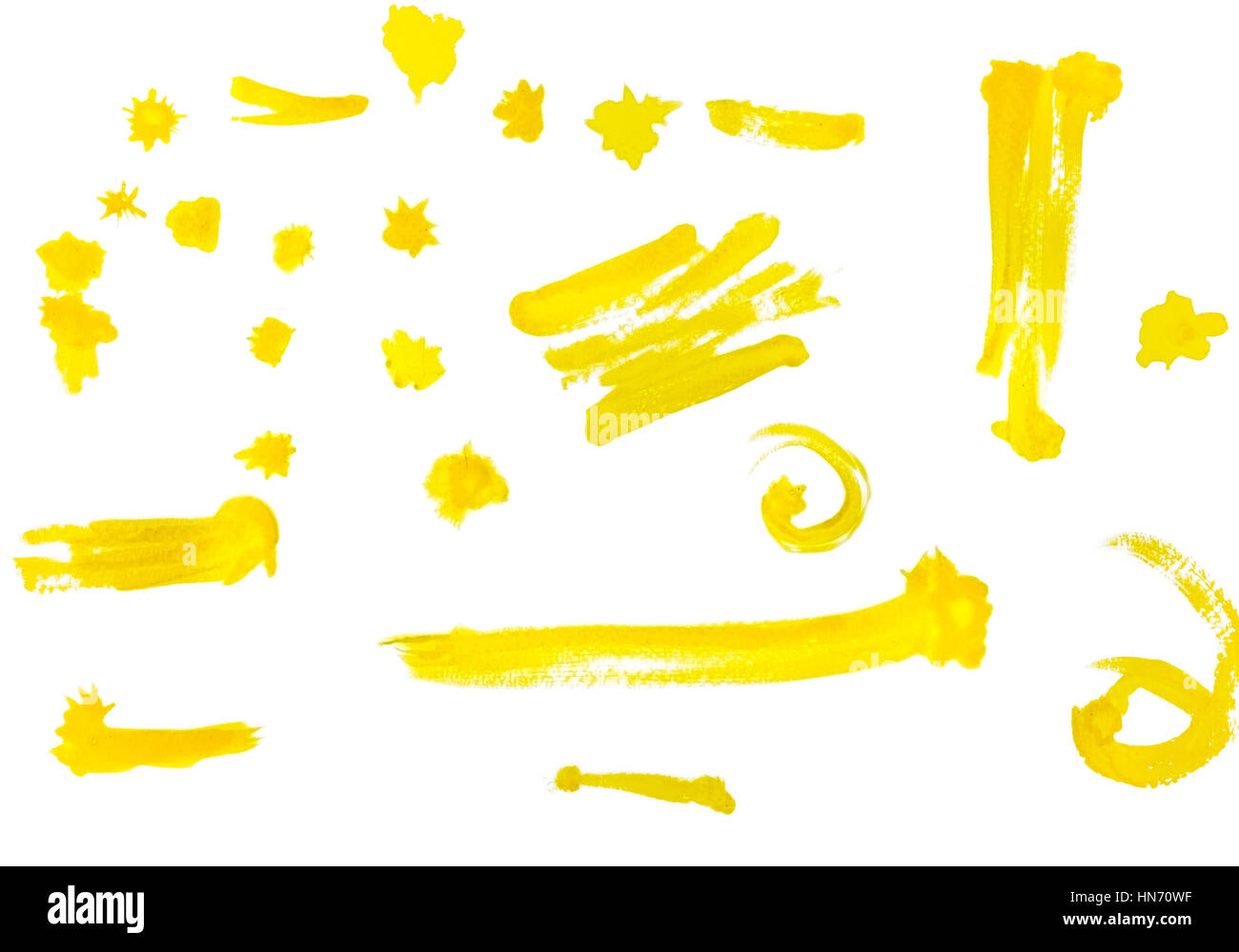 Yellow paint brush with white background Stock Photo - Alamy