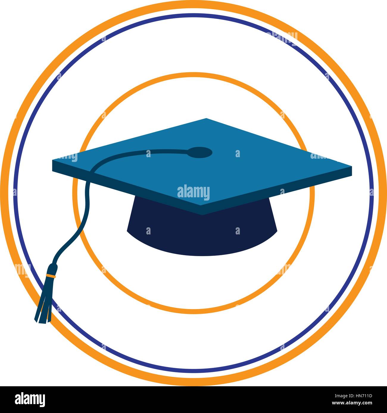 Blue Graduation Cap Silhouette