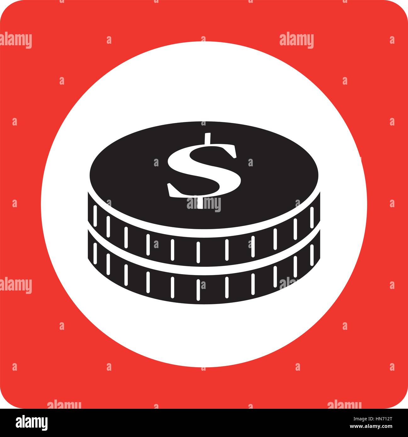 color square with coins inside vector illustration Stock Vector Image ...