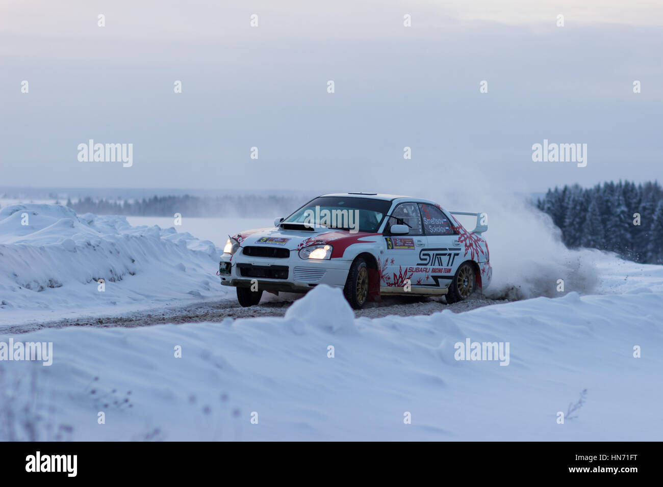Kirov, Russia 17 December 2016 - 1st stage of the Russian Cup Rally ...
