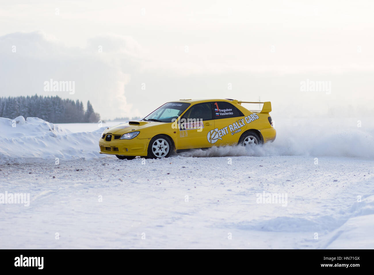 Kirov, Russia 17 December 2016 - 1st stage of the Russian Cup Rally ...