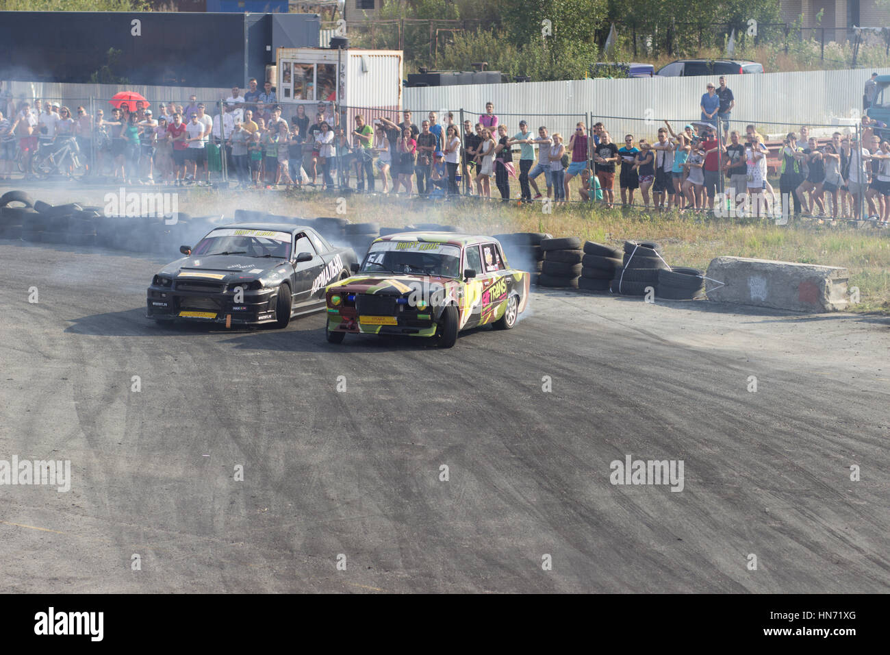 Ekaterinburg, Russia, August 20, 2016 - II stage "DRIFT KING 2016" VAZ ...
