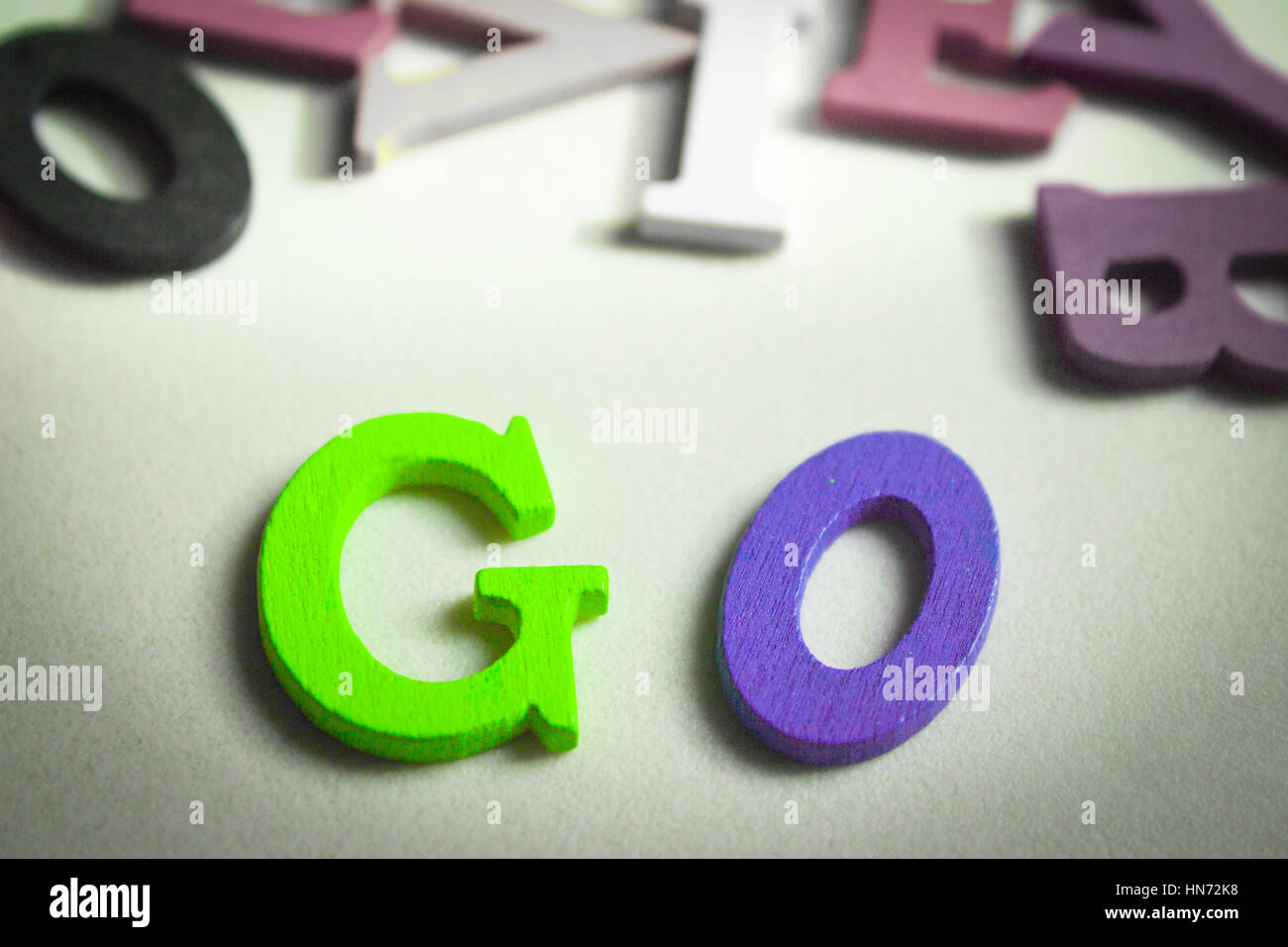 Colorful letters that make up the word go Stock Photo - Alamy