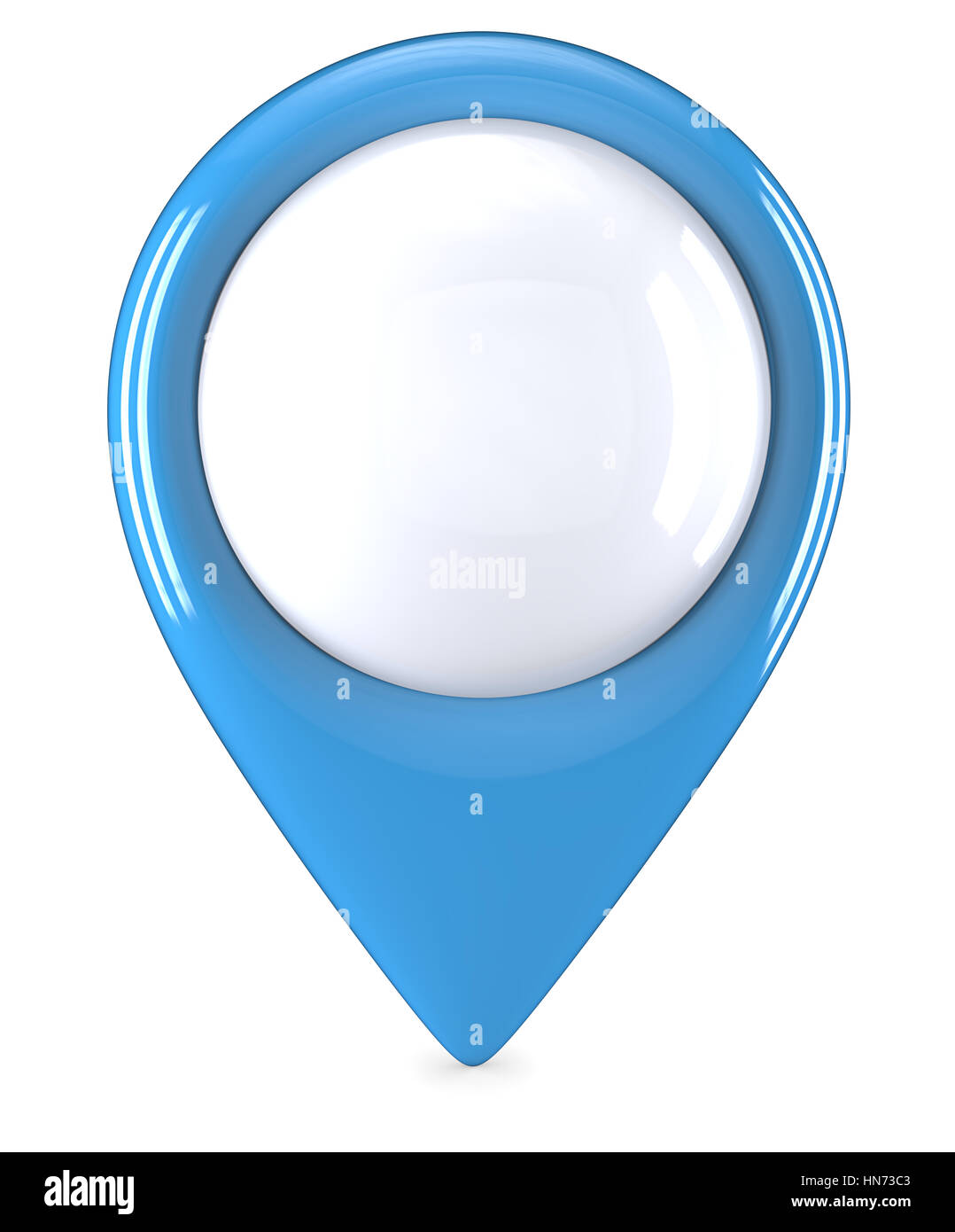 Front view of a Blue GPS Pointer. 3D render and Blank for Copy Space ...