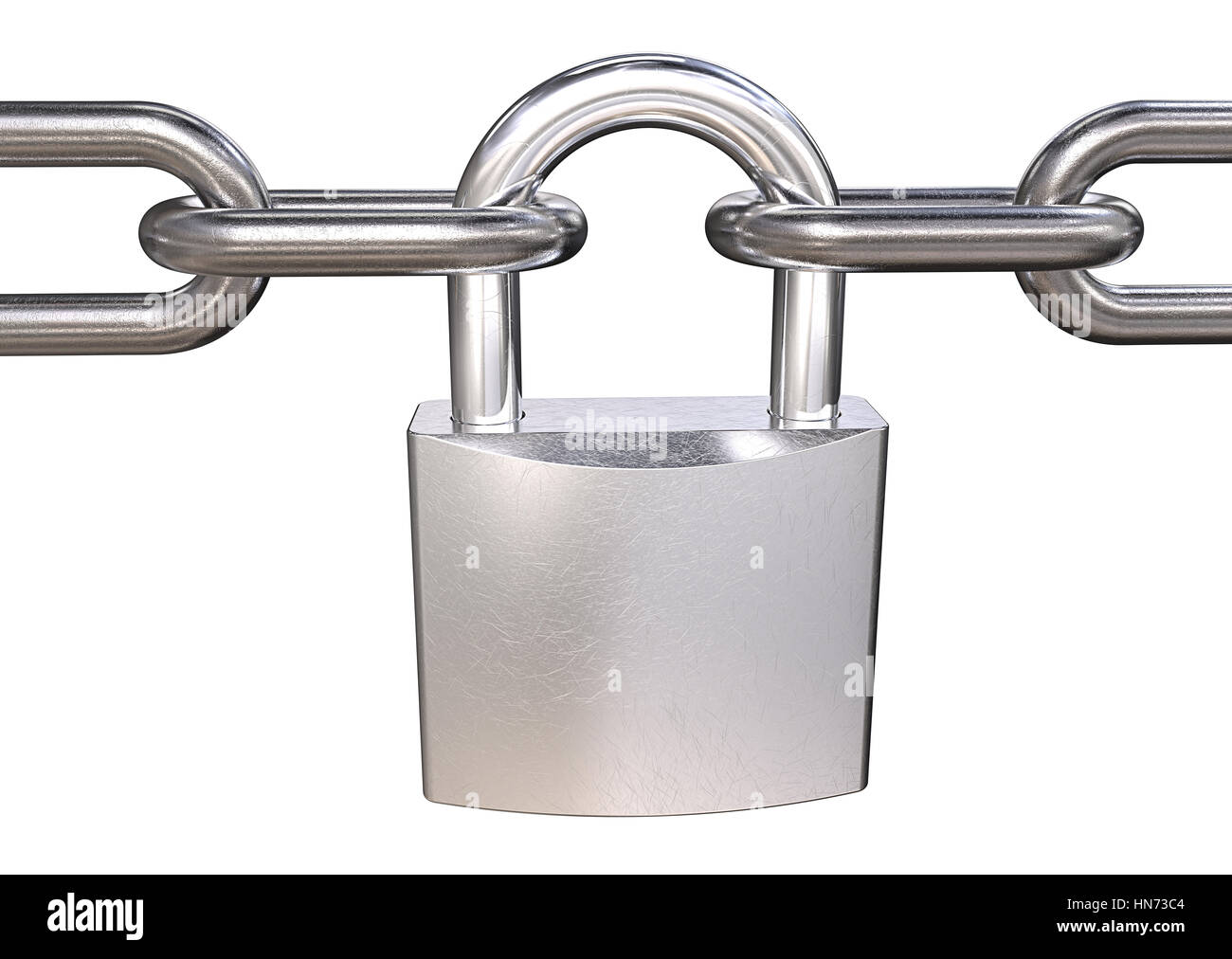 Close up of Steel Chain with Padlock. Scratched and worn texture ...