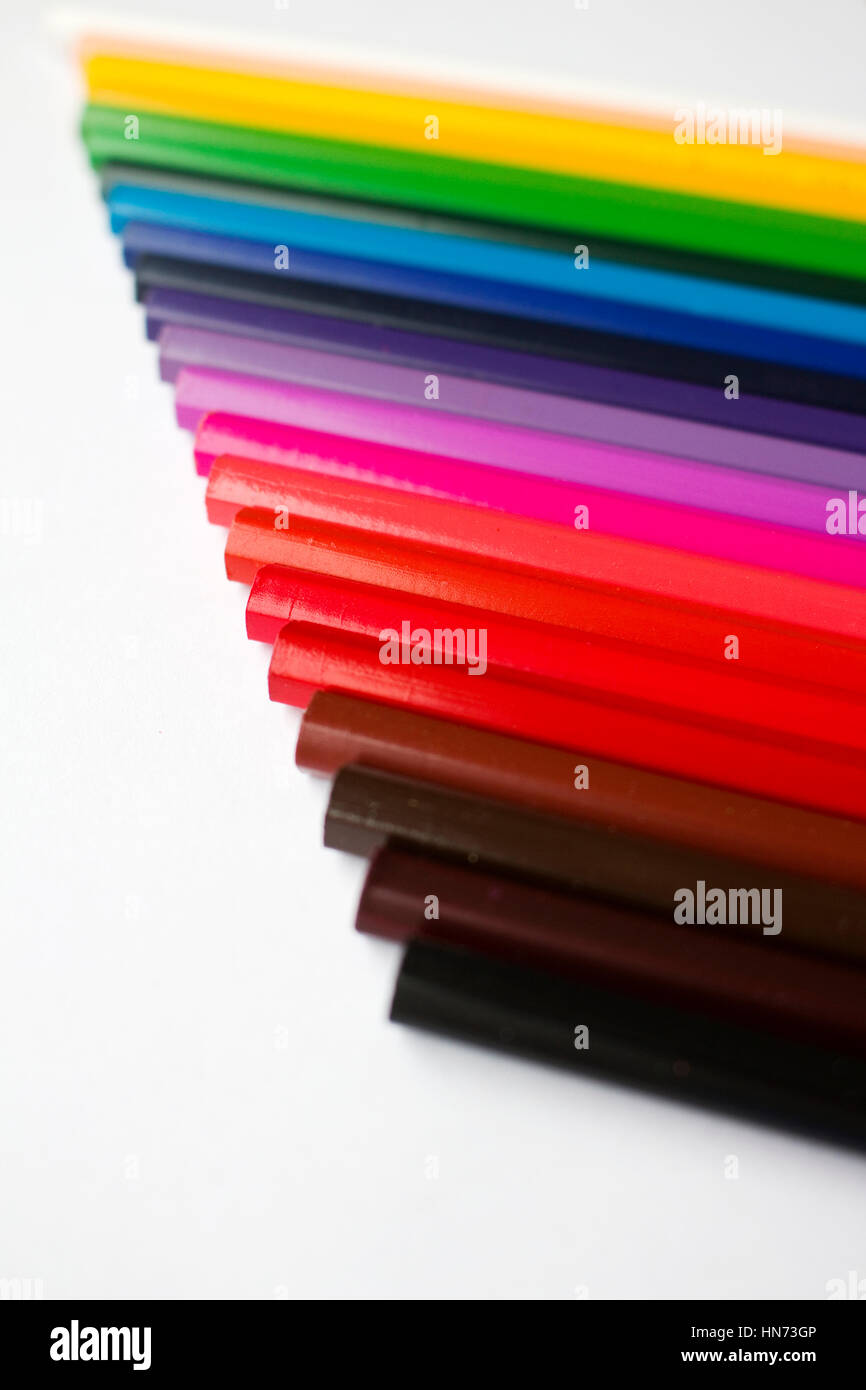 Row or Colored Pencils Stock Photo - Alamy