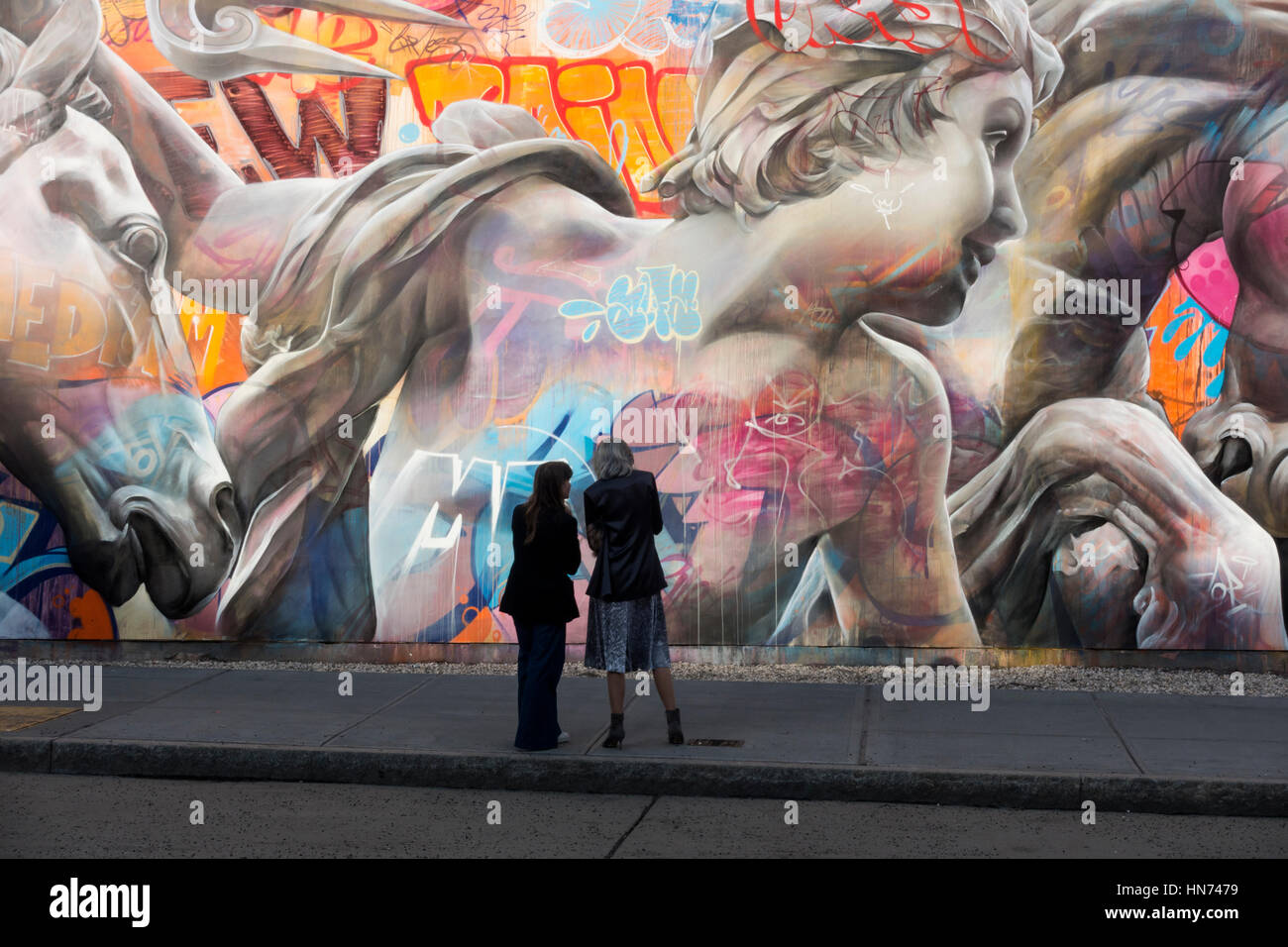 2/2017 mural at Bowery and Houston in Lower Manhattan Stock Photo - Alamy