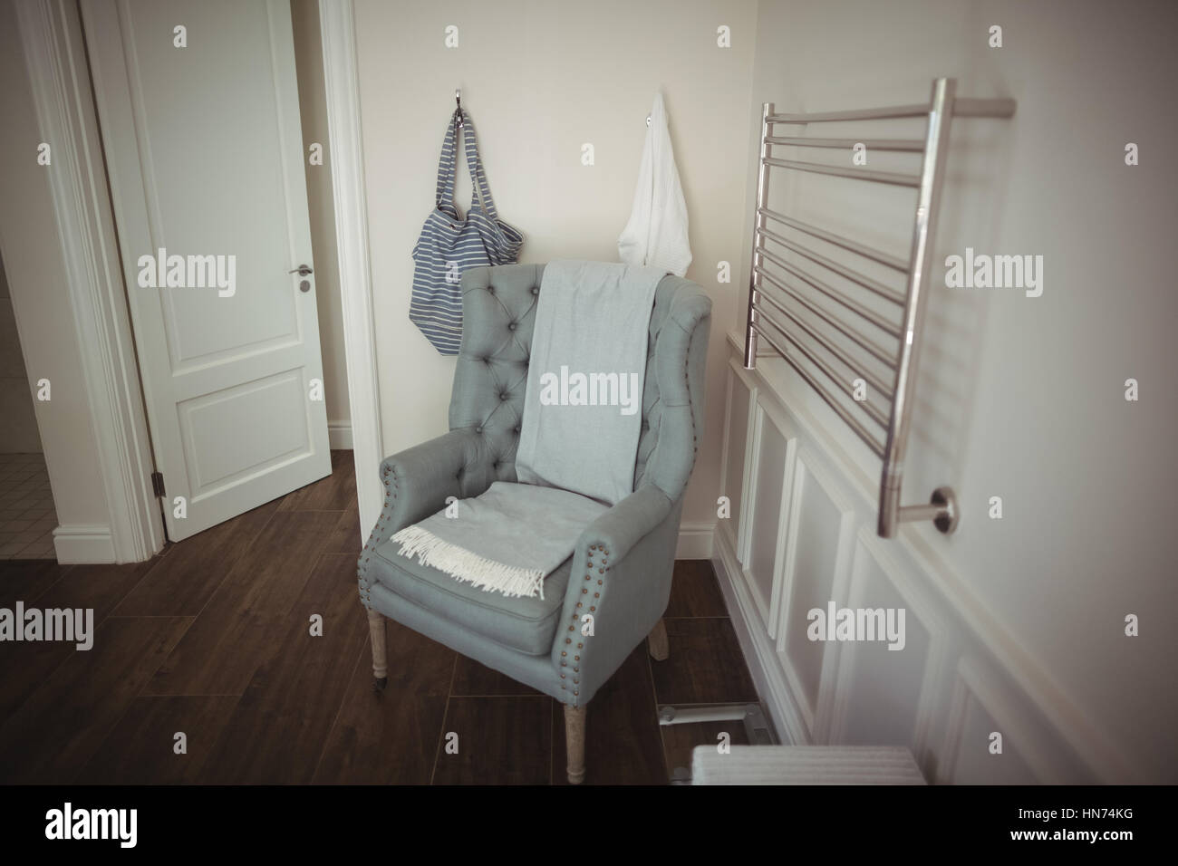 Interior view of empty chair at home Stock Photo - Alamy