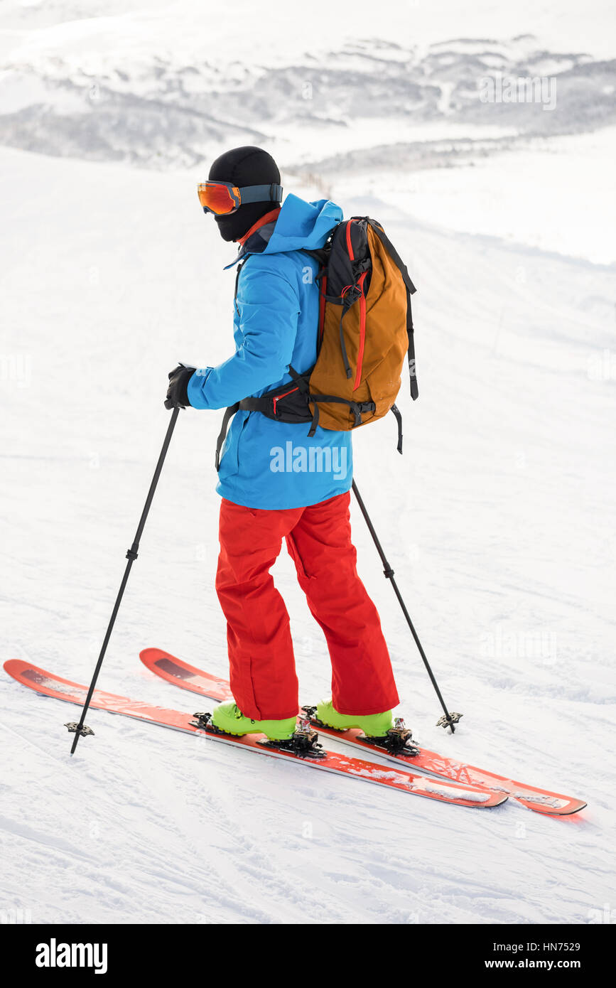 Mid adult male skiing on slope hi-res stock photography and images - Alamy