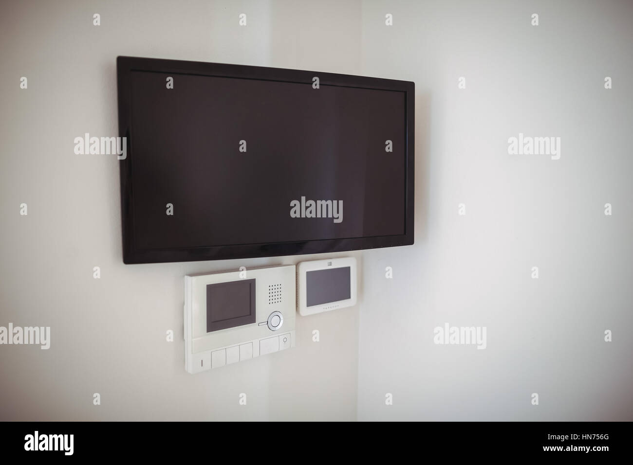 Interior view of LED television at home Stock Photo - Alamy