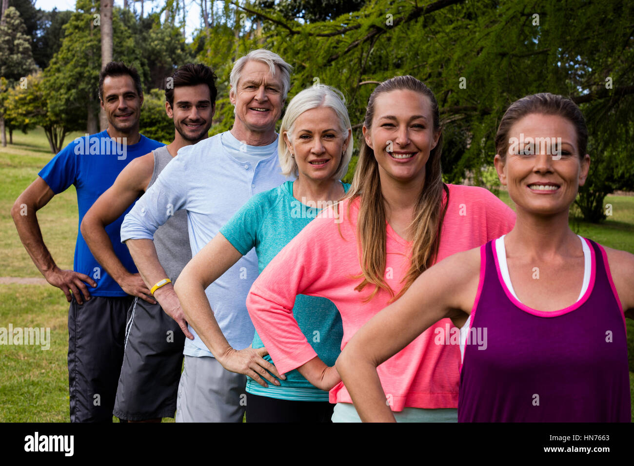 Exercising lifestyle park content hi-res stock photography and images ...