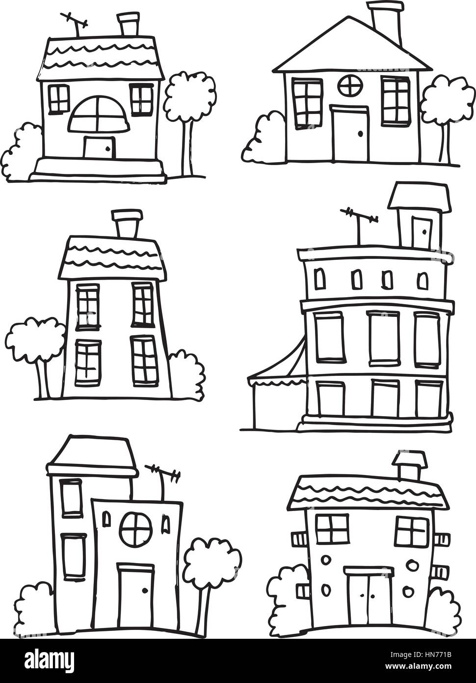 Set of house style hand draw Stock Vector Image & Art - Alamy
