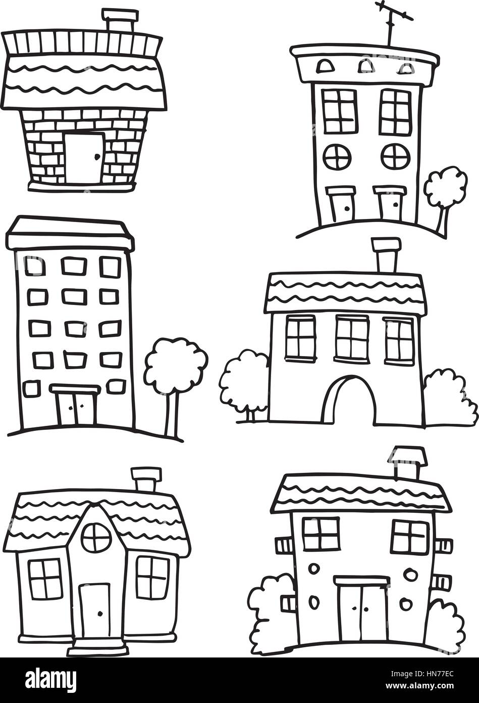 House set hand draw doodles Stock Vector Image & Art - Alamy