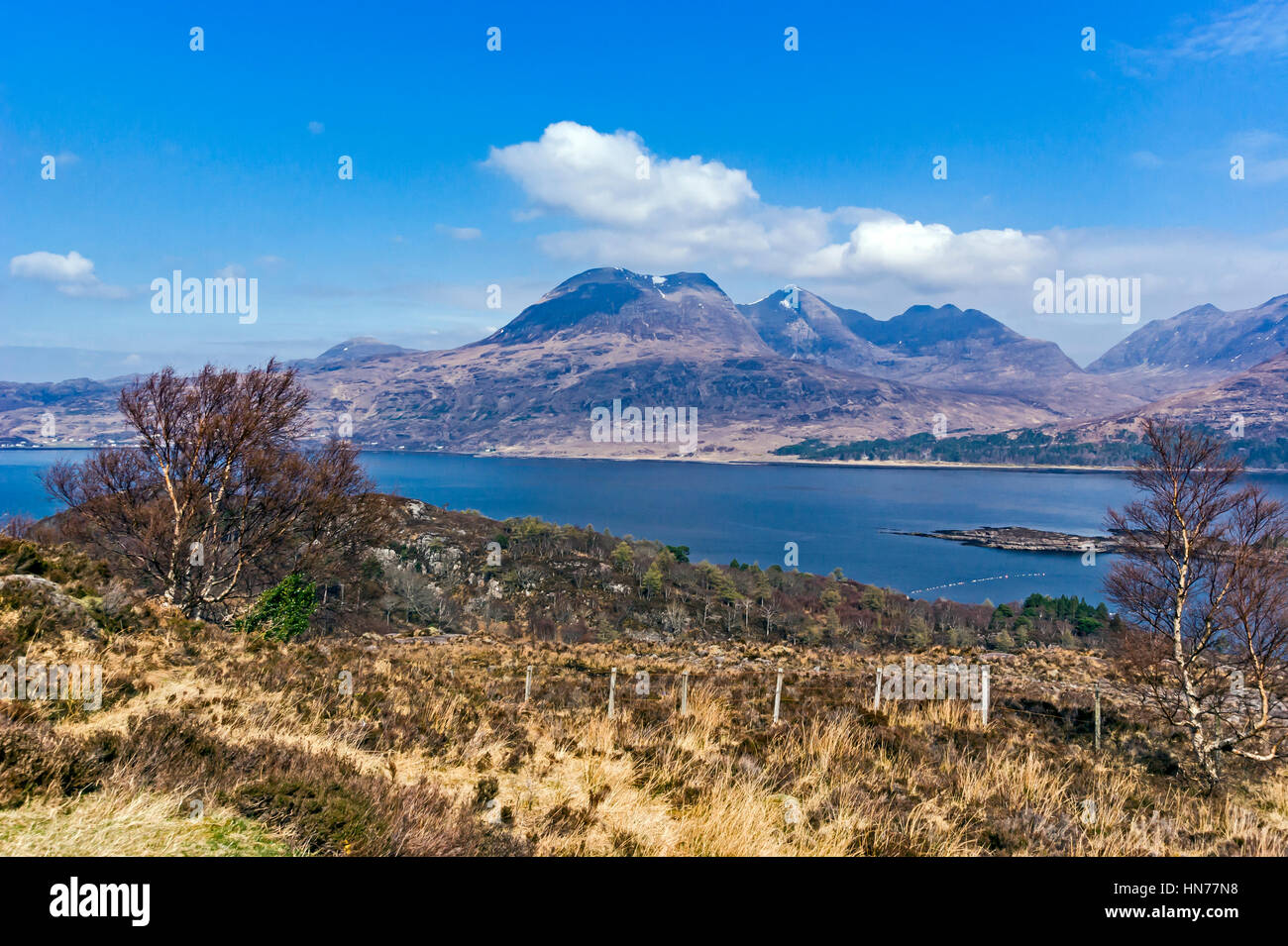 Famous Torridon mountain Beinn Alligin at Loch Torridon Scottish ...
